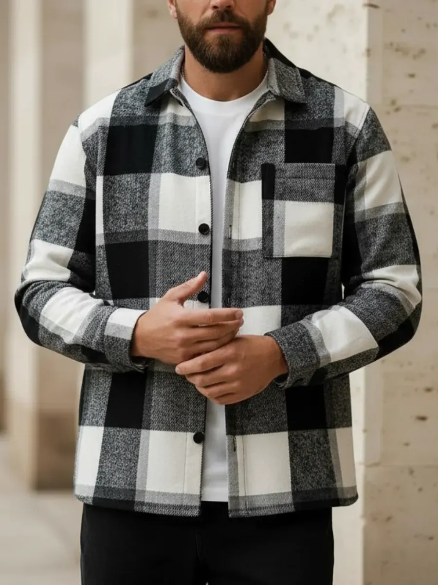 Рубашка мужская в клетку