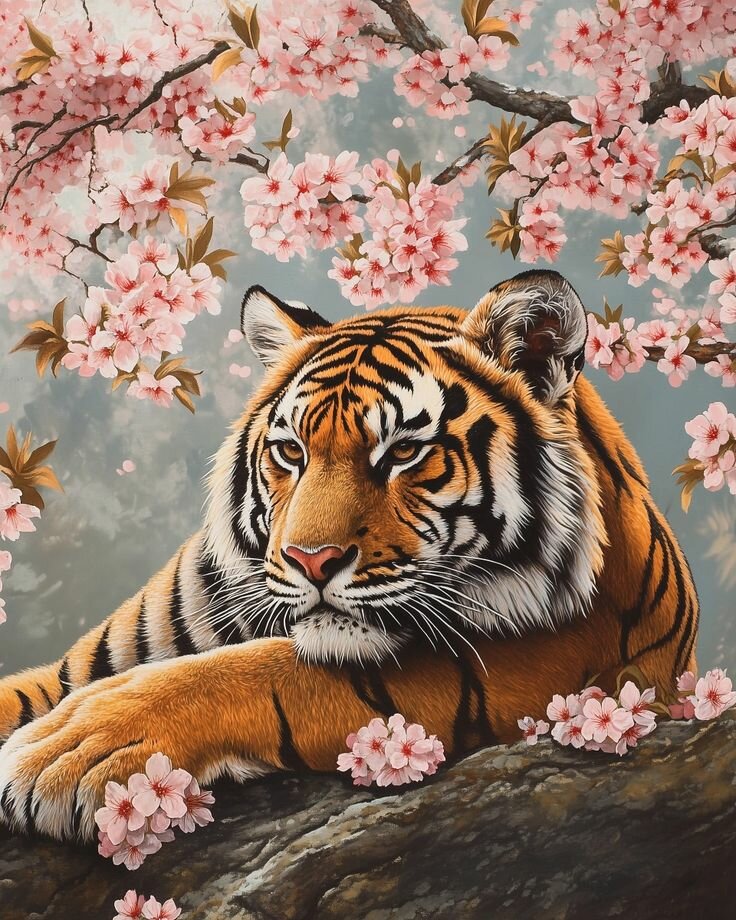 Алмазная живопись "тигр", 5D, круглая, 40x50 см. Производитель: Brose Art.