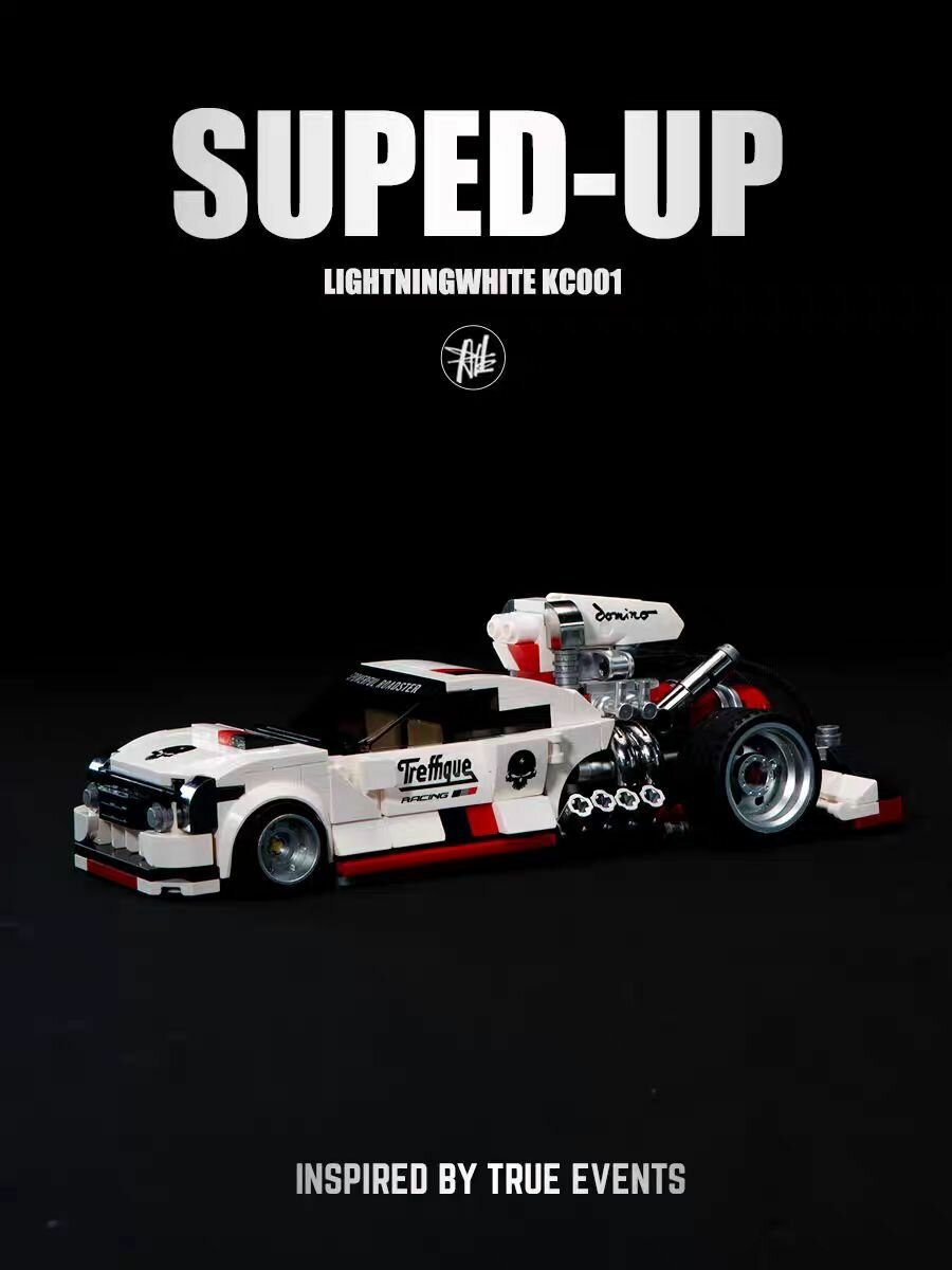 Конструктор феррари F40 POWERBLOCK - автомобиль плюс контейнер, HAPPY BUILD PB8844. подарочная модель.