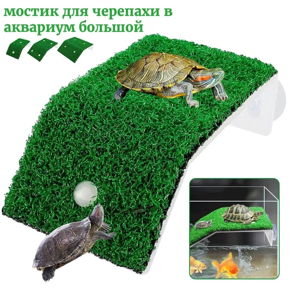 Платформа для купания черепах для рептилий и черепах с присосками, размер 20x20x5.5см — фото 1