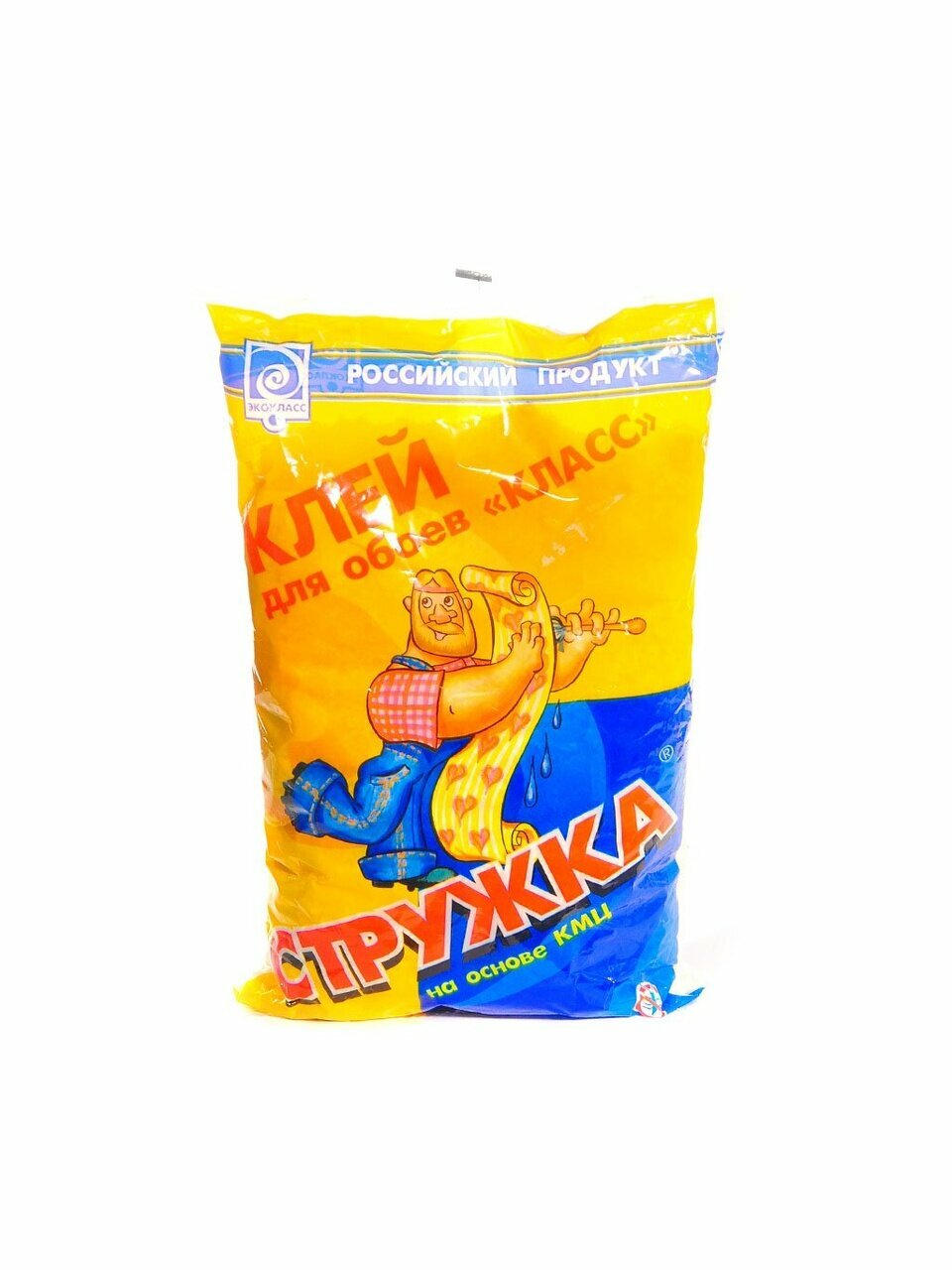 Универсальный клей для обоев Экокласс КМЦ стружка 400г, надежная фиксация бумажных, виниловых и флизелиновых полотен