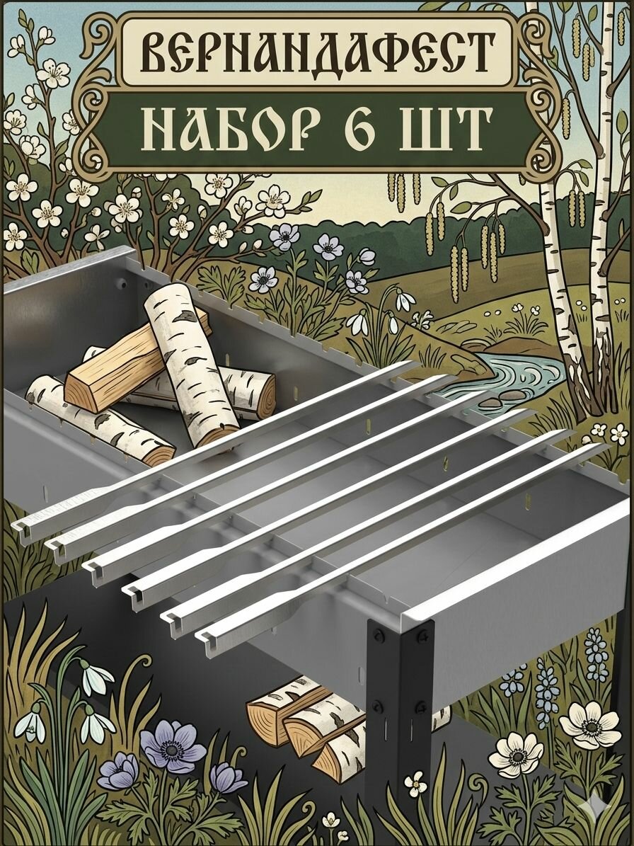 VERANDA: Набор Шампуров - 6шт - Нержавеющая Сталь