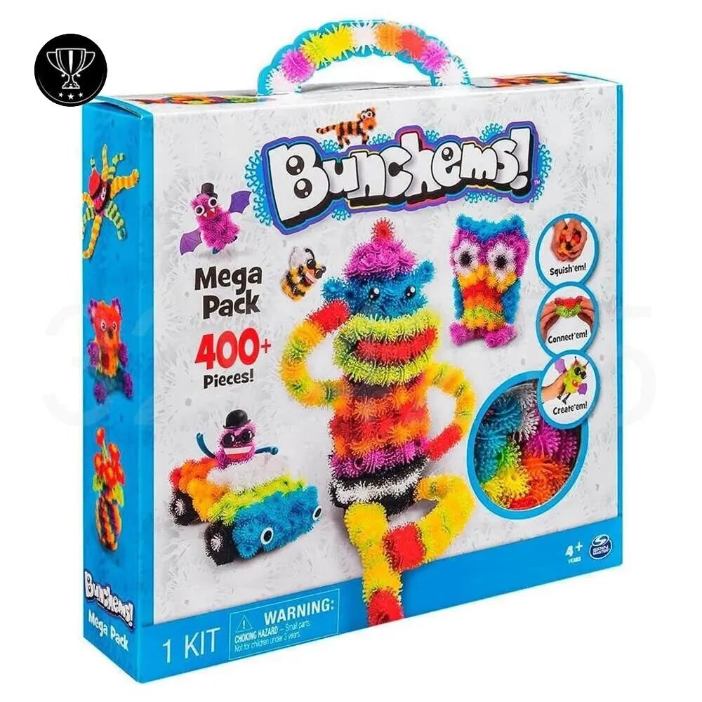 GM Конструктор-липучка Вязкий Пушистый шарик (Bunchems) 400 деталей