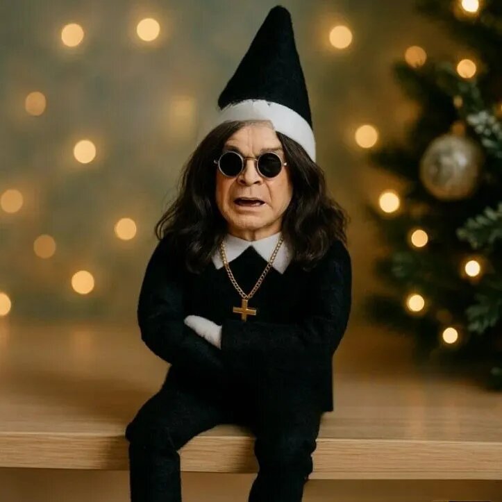 Оззи Осборн Ozzy Osbourne кукла рождественский эльф с подсветкой