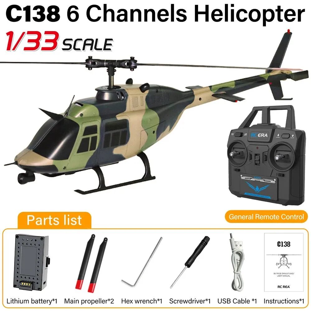 RC ERA C138 Bell-206 1:33 6 каналов радиоуправляемый вертолет на аккумуляторе