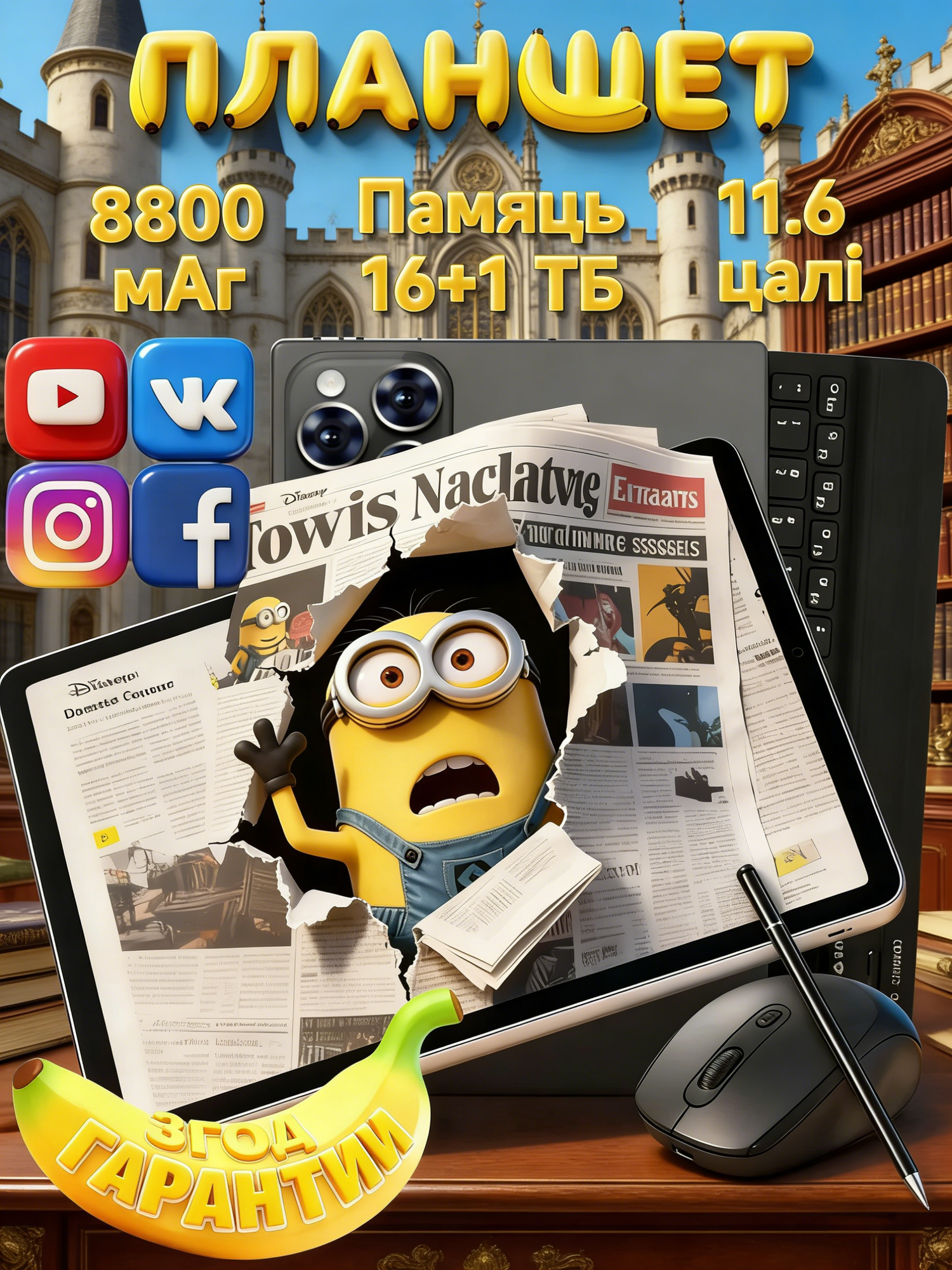 Pro 12 Galaxy андроид 15. С клавиатурой и мышкой. Планшет игровой, 8800 мАч.