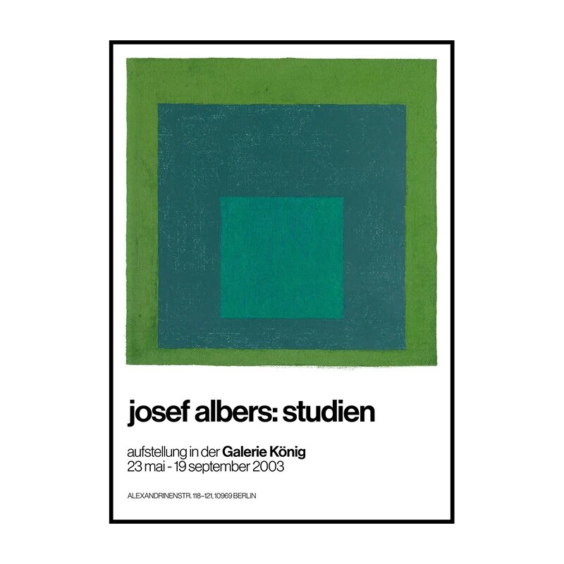 Абстрактный постер Josef Albers, темно-зеленый, 20x30 см