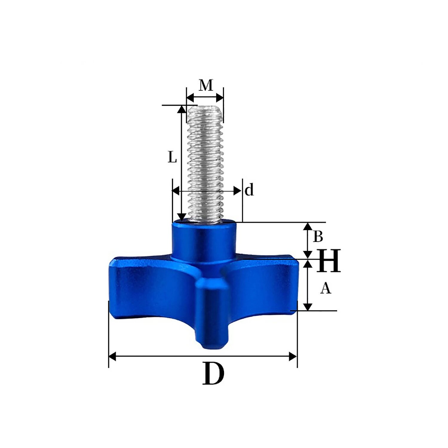 Затягивающие винты с рукояткой M6 M8 4-100 мм из нержавеющей стали и алюминия