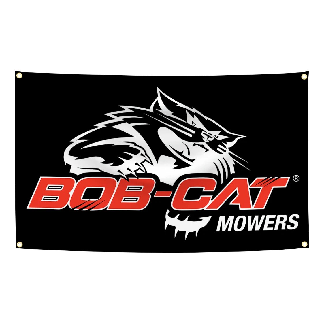 Баннер Bobcat Mowers черный, 4 отверстия