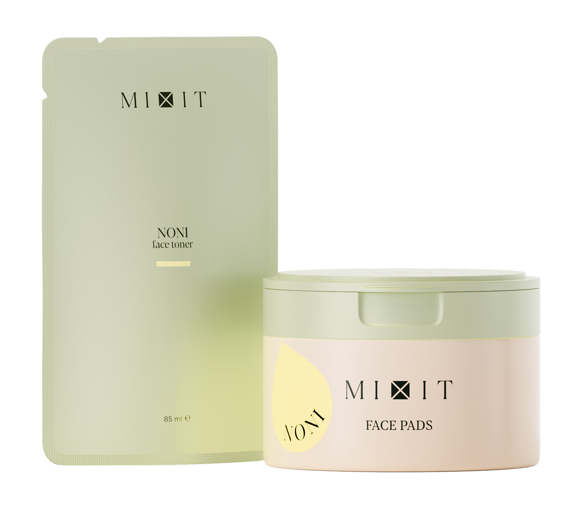 MIXIT Тонер-пэды для лица с экстрактом нони восстанавливающие, 60 шт.
