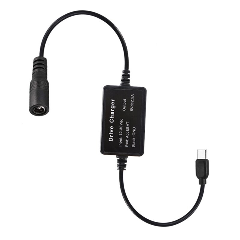 9V/12V/24V DC5521 к автомобильному кабелю питания USB C DC5.5x2.1 К понижающему адаптеру Type C Выход 5V 2.5A для маршрутизаторов камер приборной панели