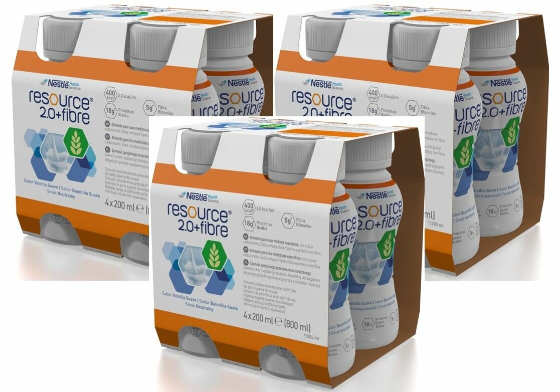 Cмесь Resource 2.0+Fibre Nestle(Ресурс 2.0 + Файбер Нестле) - 12 шт. х 200мл.