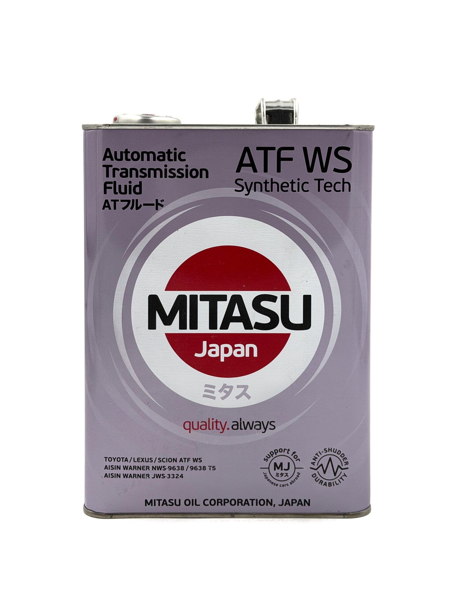 Масло трансмиссионное MITASU ATF WS Synthetic Tech, 4 литра ,