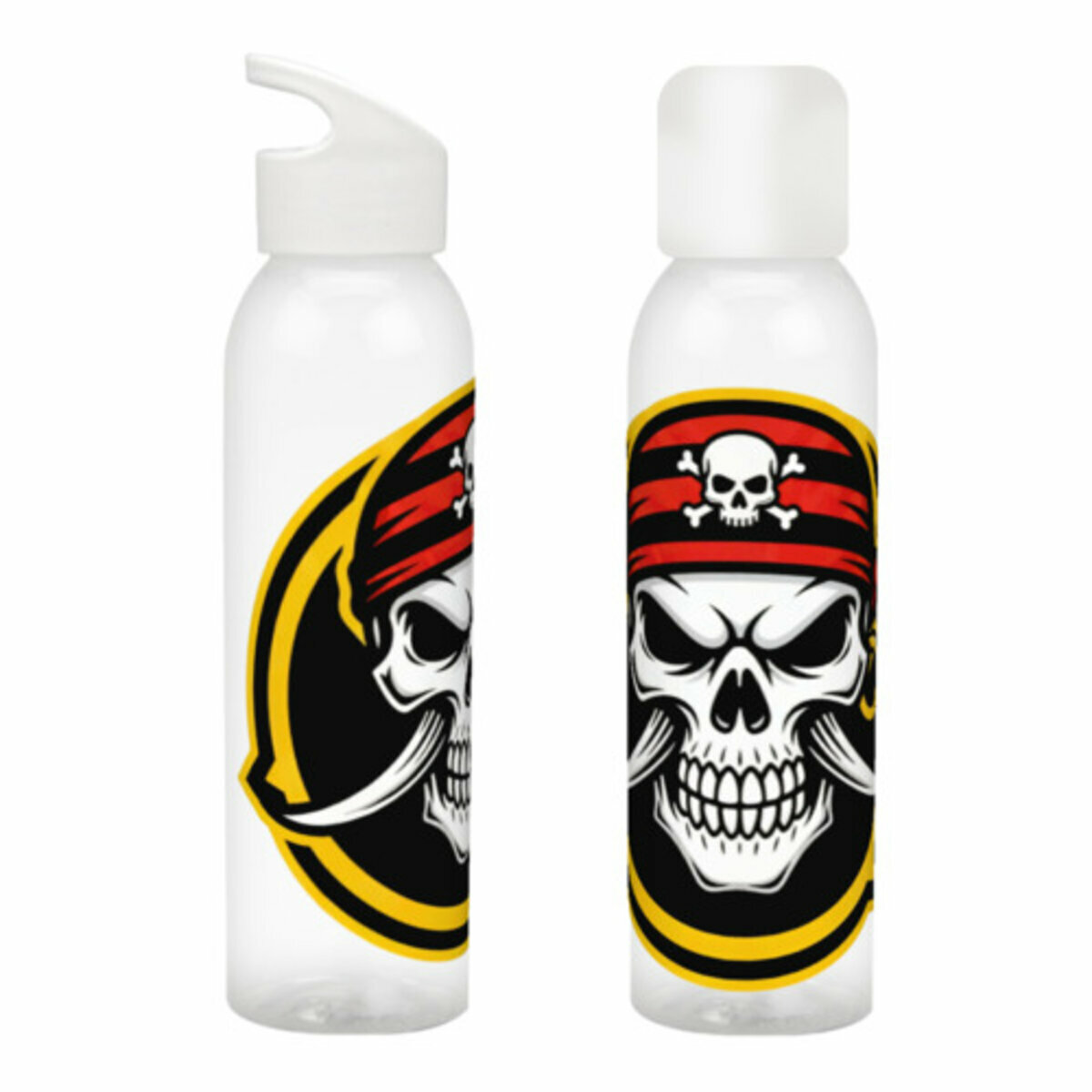 Бутылка для воды «Pirate Skull дерзкий пиратский череп» (белый)