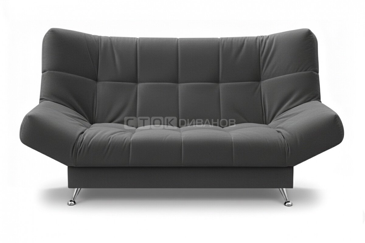 Диван Сток Диванов Самурай, темно-серый велюр, механизм клик-кляк, съёмный чехол