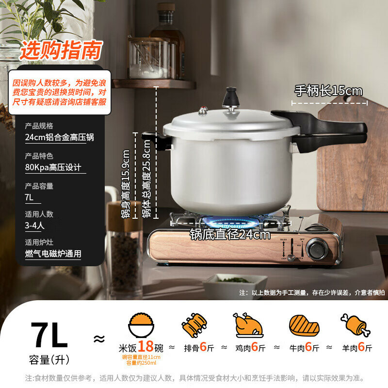 DOUBLEHAPPINESS 24 см 7 л прямой кухонный скороварка совместимая с газовыми и индукционными плитами взрывобезопасная
