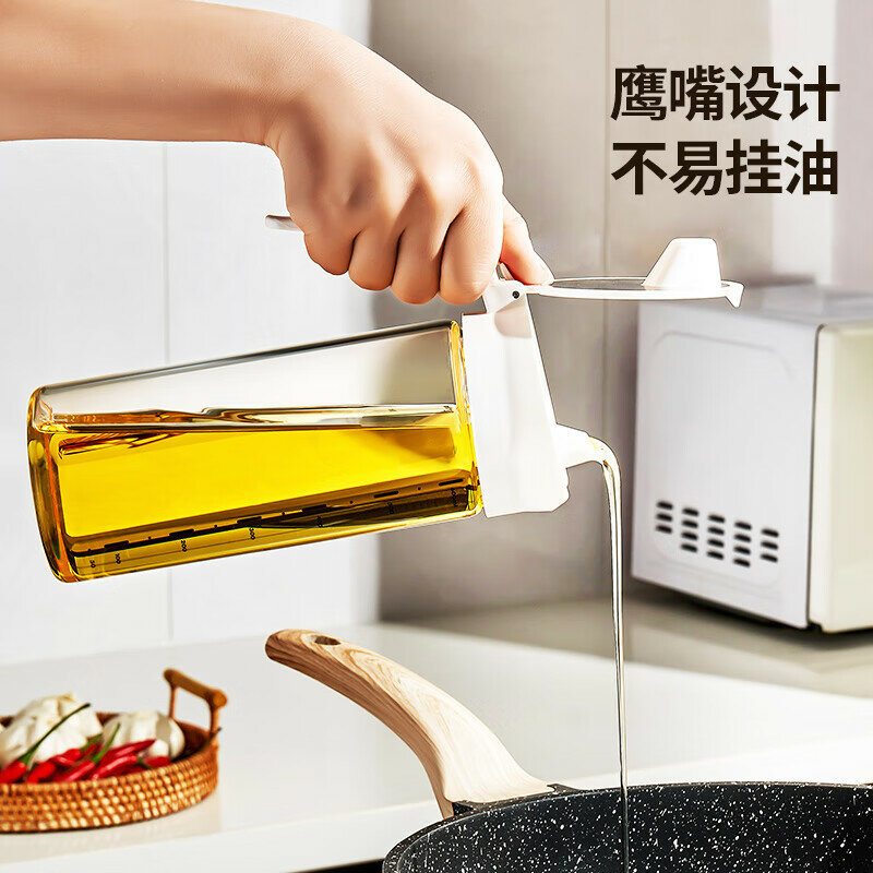MAXCOOK Высокоборосиликатное стеклянное масло-распылитель 400 мл для кухни Цвет：Стеклянная бутылка для масла из