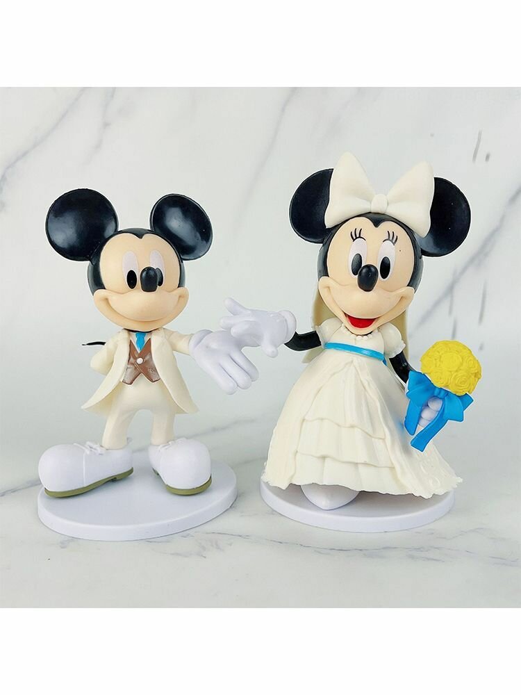 Mickey Mouse Свадебное платье для пары с Микки Маусом, ручная офисная модель, украшение рабочего стола, игрушка в подарок, 2 модели свадебная пара фигурок офисный декор подарочный набор