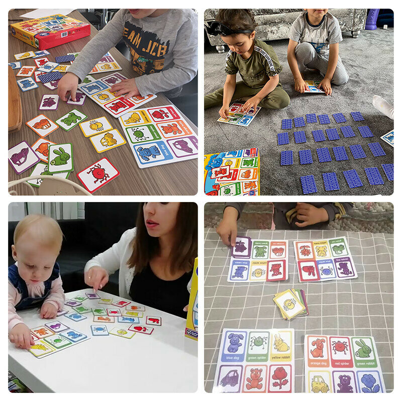 Детская дидактическая игра-пазл для развития памяти 2-5 лет Цвет：Тема с красным и синим псом