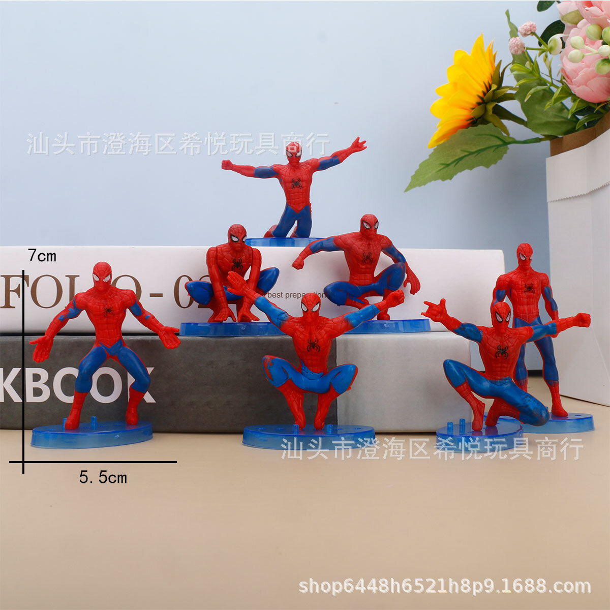 Набор из 7 миниатюрных пластиковых фигурок пауков в виде полых пауков, предназначенный для украшения торта.