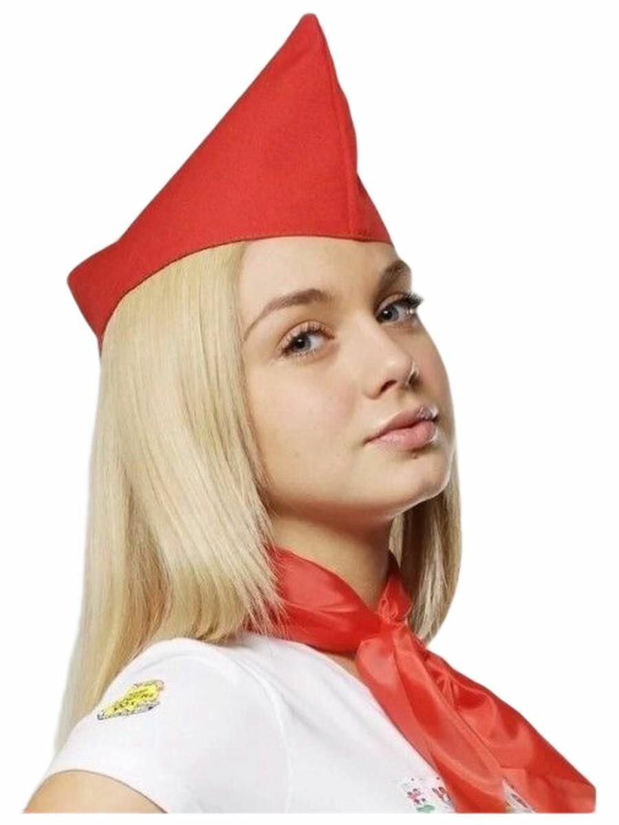 Пионерская тематика Бока, галстук и пилотка, полиэстер, цвет красный