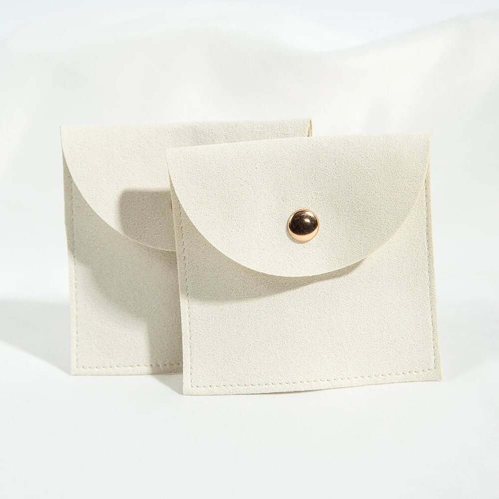 5 шт, мешочки для украшений из микрофибры 8x8 см, Beige