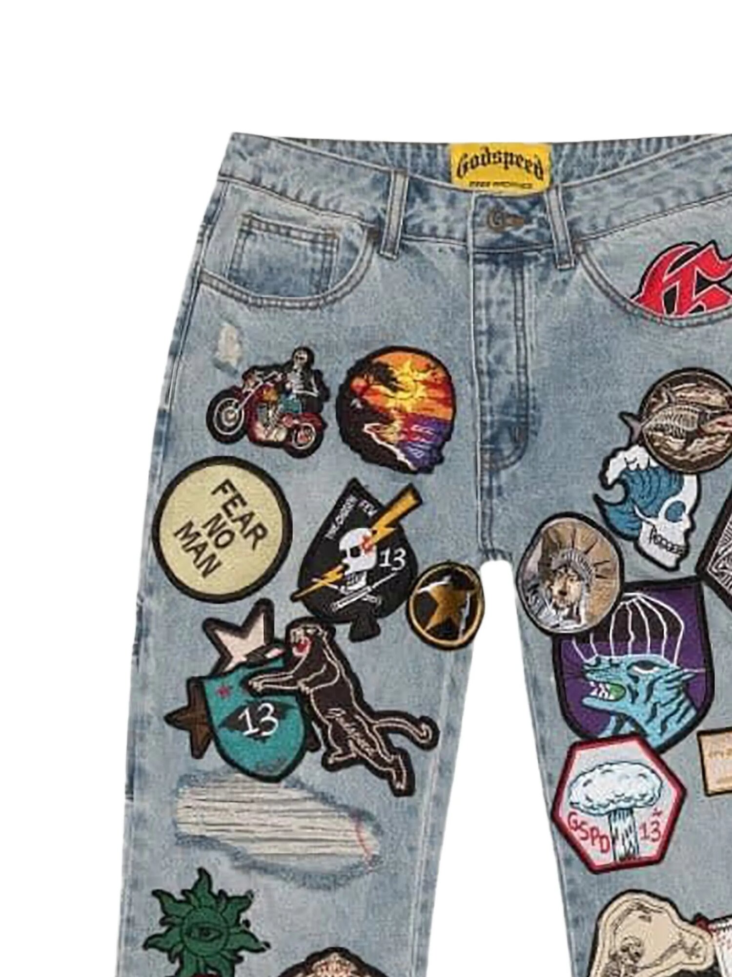 Джинсы Godspeed Patchwork jeans, размер XL, синий — фото 1
