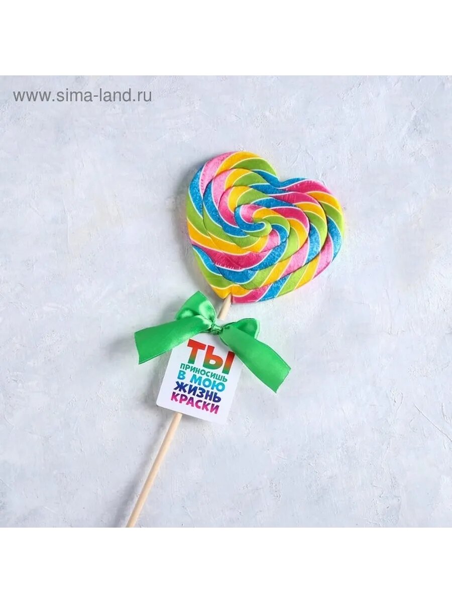 Яркий сердечный леденец XXL с Тутти-Фрутти