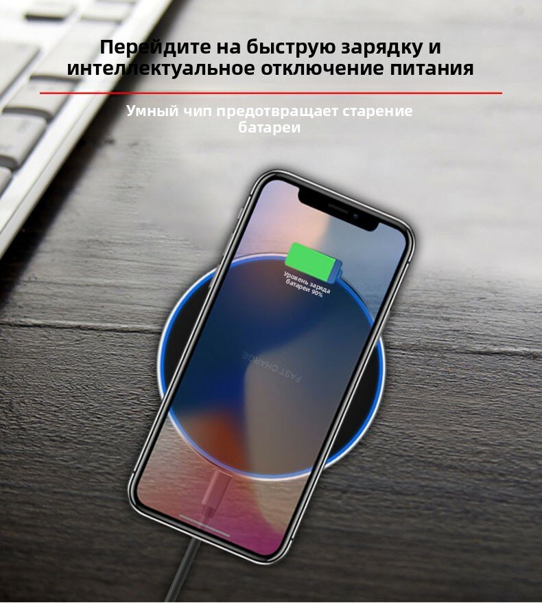 Беспроводное зарядное устройство прямых производителей мощностью 15/30/50 Вт из алюминиевого сплава с диском для быстрой зарядки мощностью 15 Вт подходит для Apple, Huawei и Samsung , серый