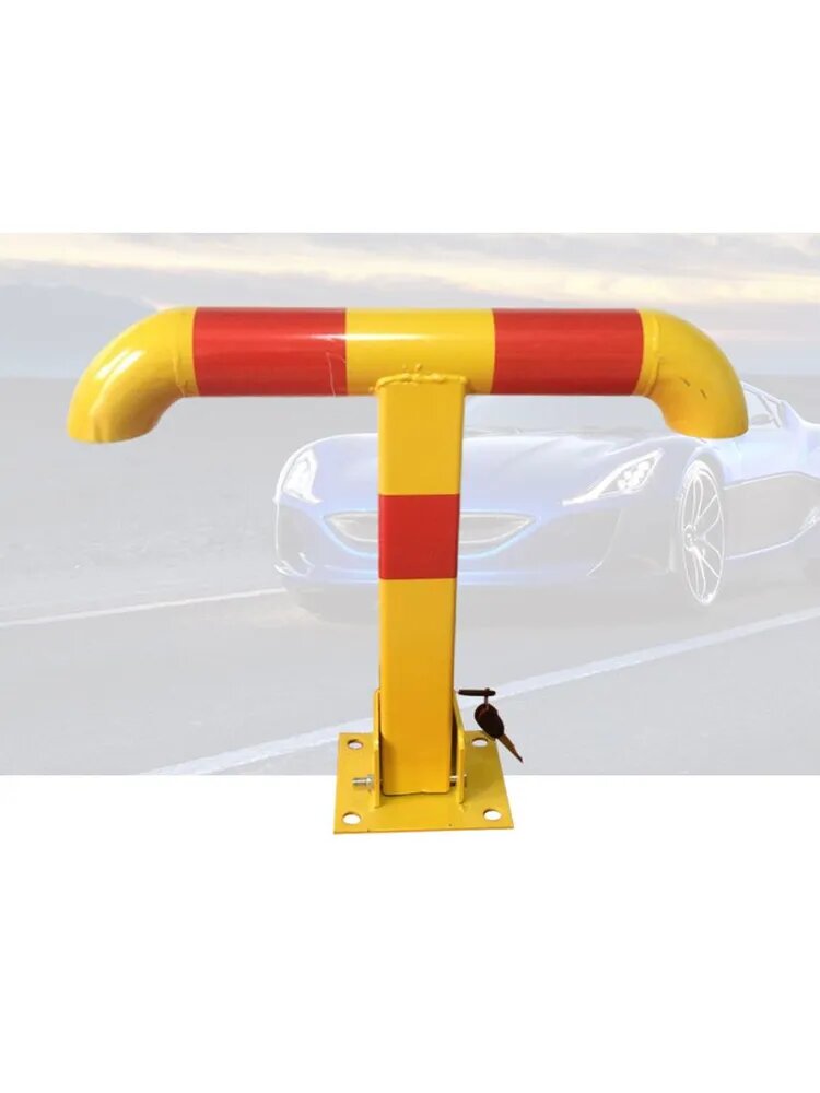 Парковочный барьер T-образный желтого цвета для защиты парковочного места