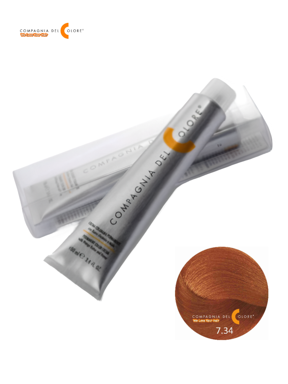 CDC 7/34 Средне-русый золотой медный стойкий краситель для волос 100 мл