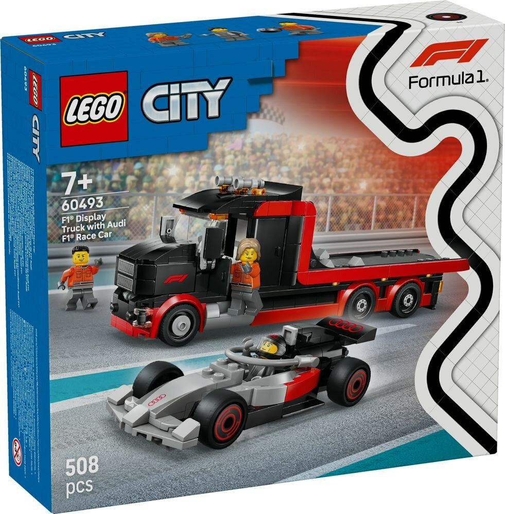 Конструктор LEGO CITY 60493 Выставочный грузовик F1 с болидом Audi F1, 508 эл.