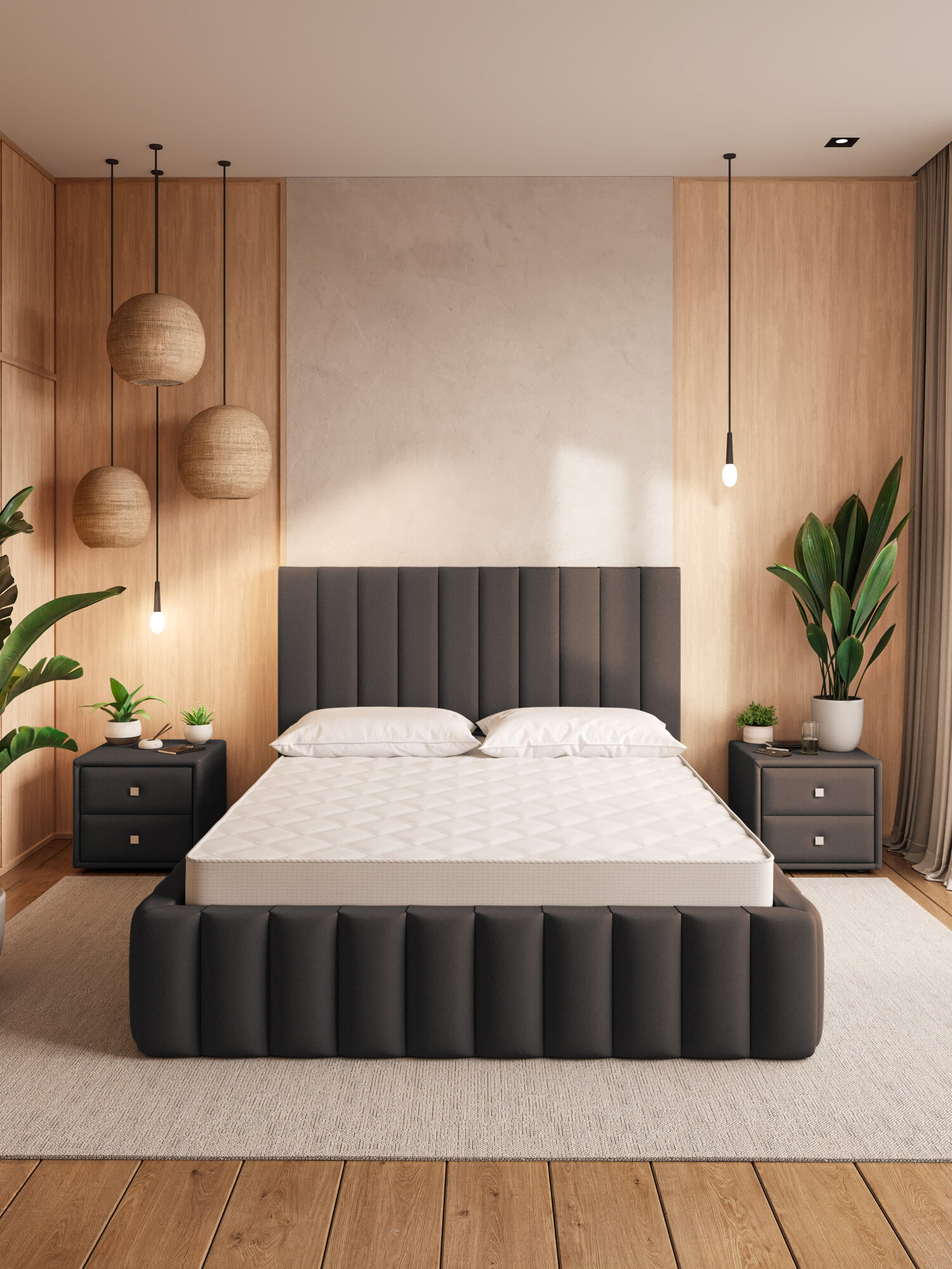 Кровать двуспальная 160х200 с подъемным механизмом, Милан макси с мягким изголовьем для дома и спальни, ортопедическое основание, ящик для белья