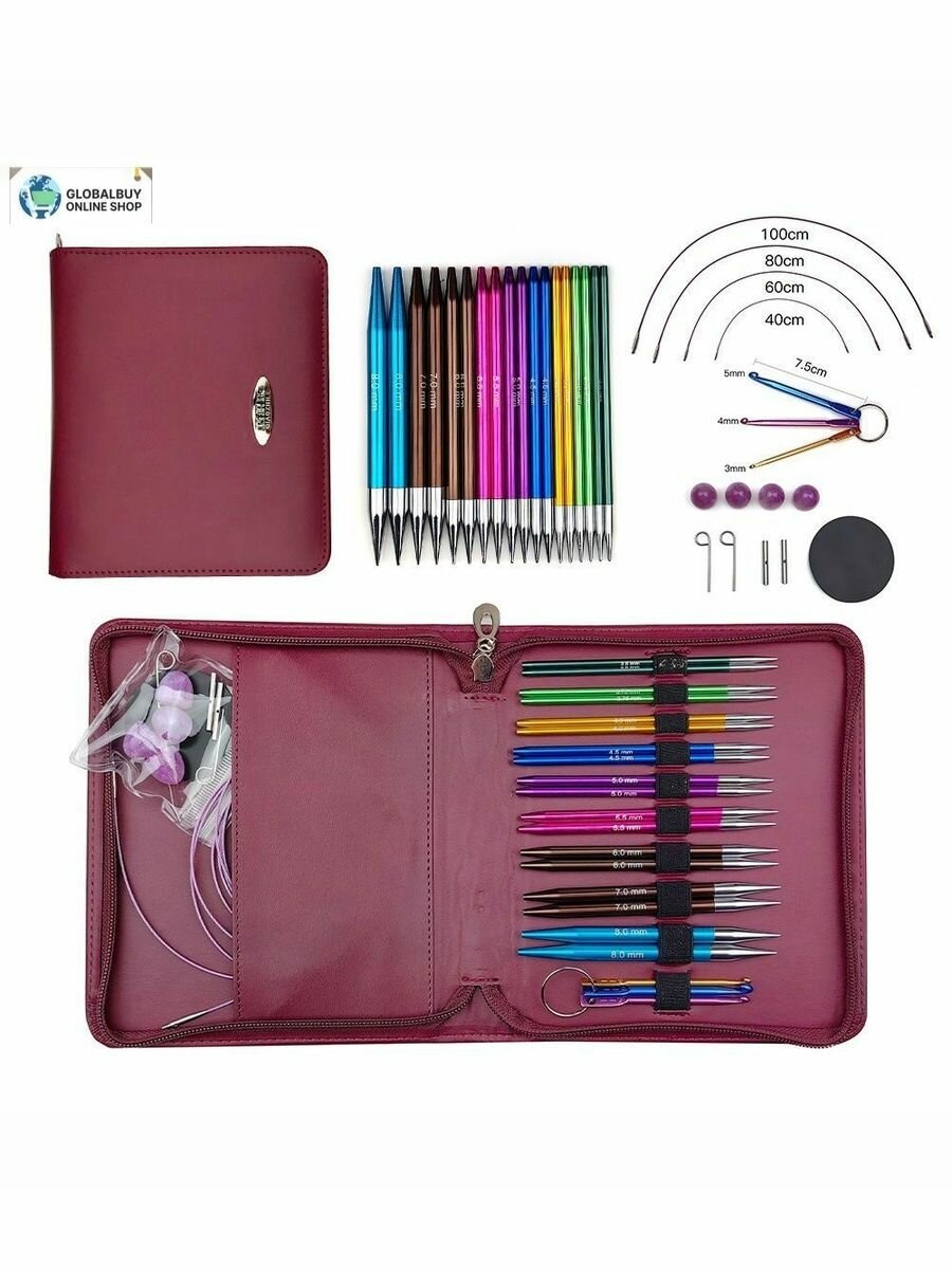 Набор спиц для вязания съемные 16 спиц Zing (11.5cm)
