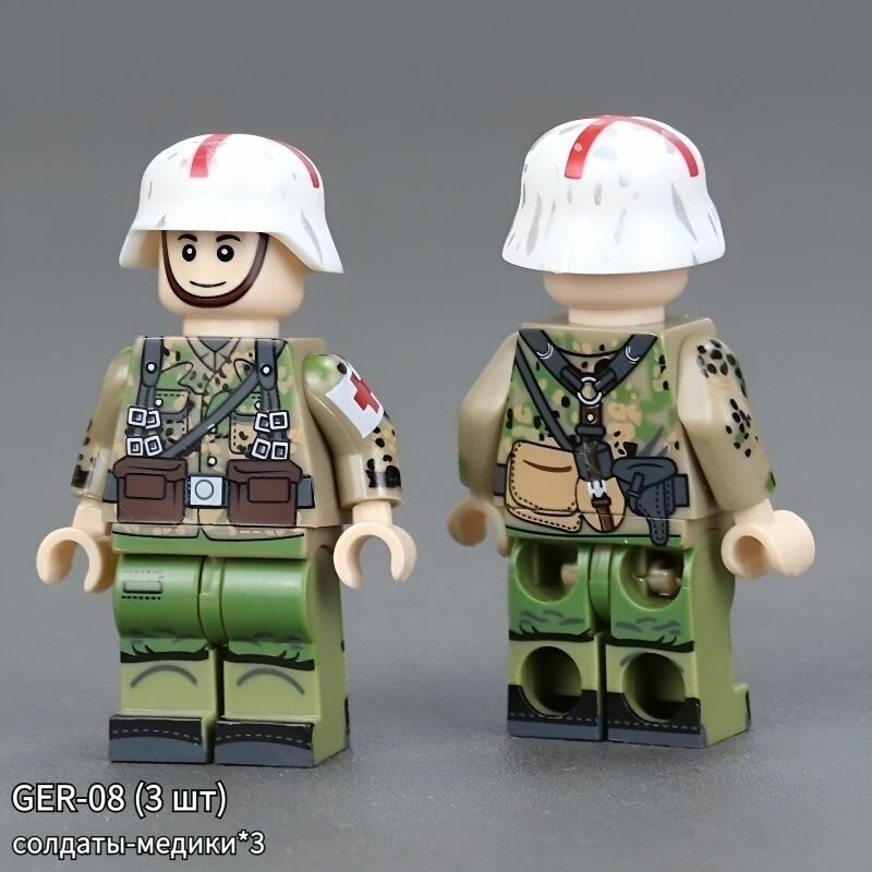Минифигурка из строительных блоков военной серии времен мировой войны, модель минифигурки из строительных блоков солдата-медика, напечатанная на обеих сторонах, совместимы с легo конструкторами