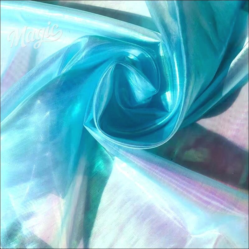 Лазерная тюлевая ткань разноцветная , органза Ткань для рукоделия,150х100 см