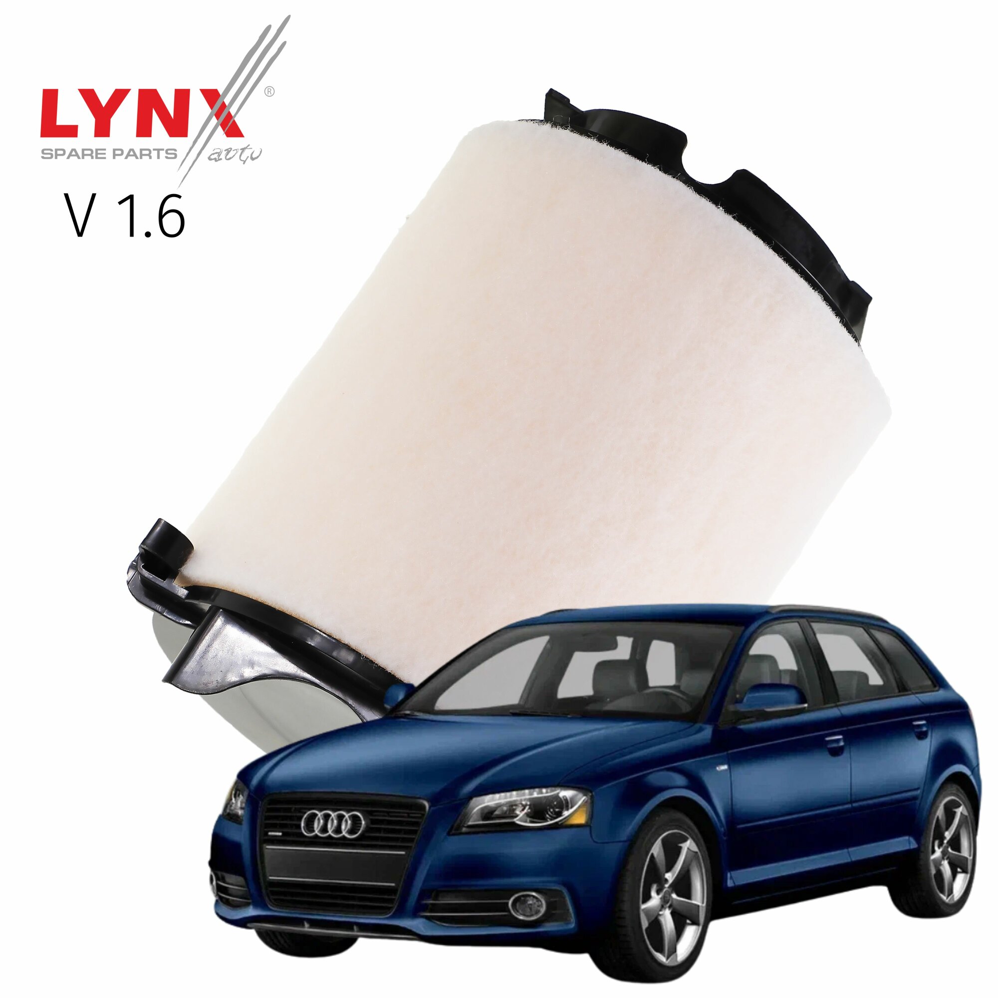 Фильтр воздушный Audi A3 (2) / Ауди А3 2003-2005 2006 2007 2008 2009 2010 2011 2012 2013 V1.6 BGU, BSE, BSF, CCSA / 1шт LYNXauto
