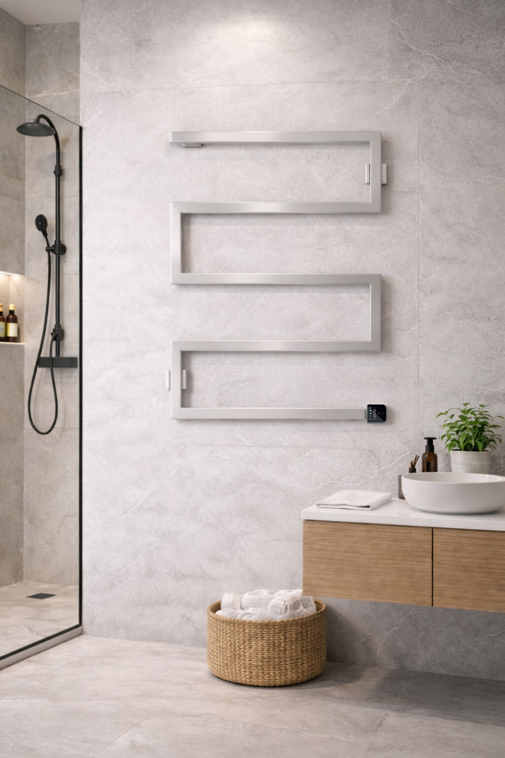 Электрический полотенцесушитель SNAKE-1 70x50 см Хром