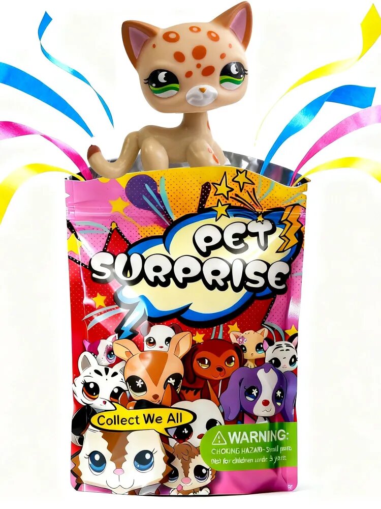 Pet Shop #852, лпс игрушки, Короткошерстная кошка, подарок для девочки(С упаковочным пакетом)