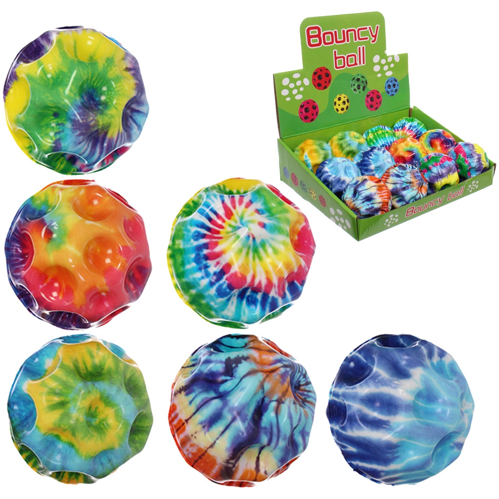 Мяч-попрыгун для антистресса, 7 см, ПВХ, разноцветный принт, "Яркие краски"
