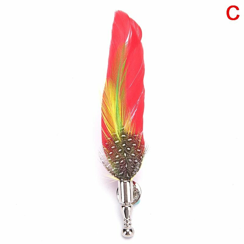 Брошь из перьев павлина и фазана C