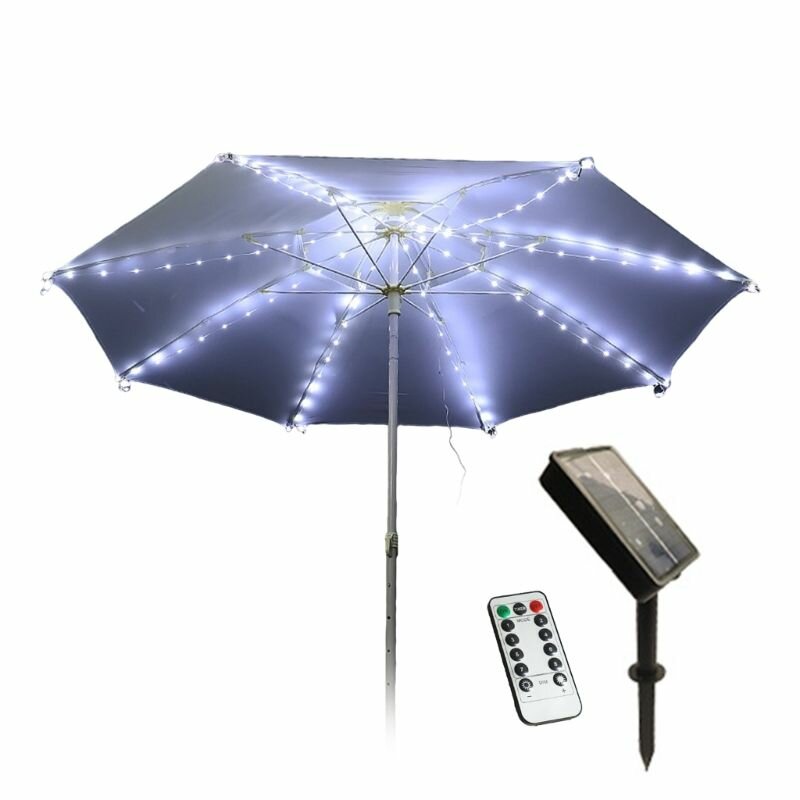 Новый светодиодный зонт-палатка light string solar type C 1,2 метра 104 горит белым светом