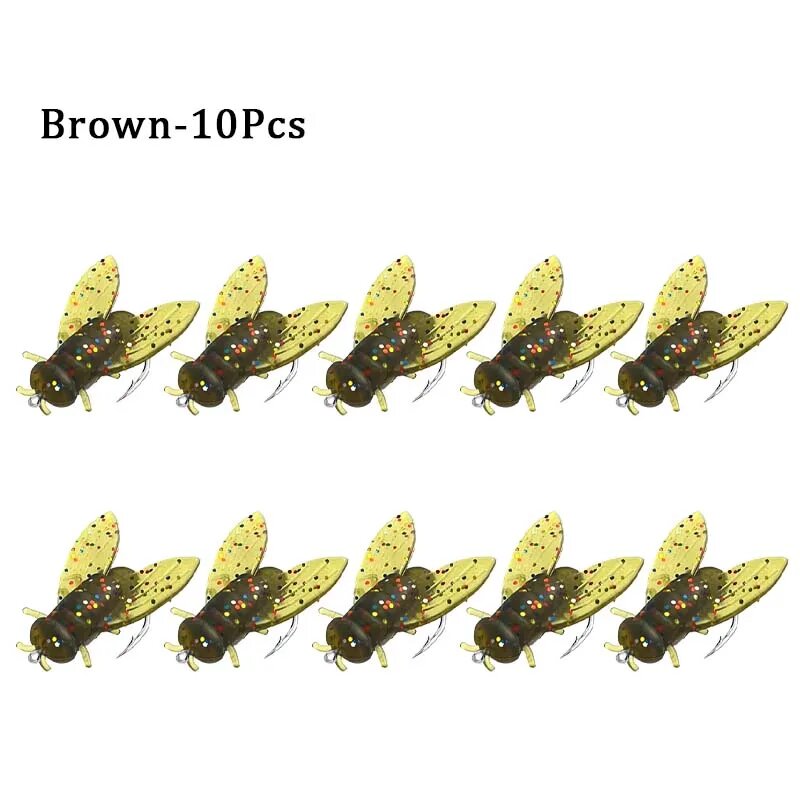 Нахлыстовые мушки Brown 16mm, 10 шт.