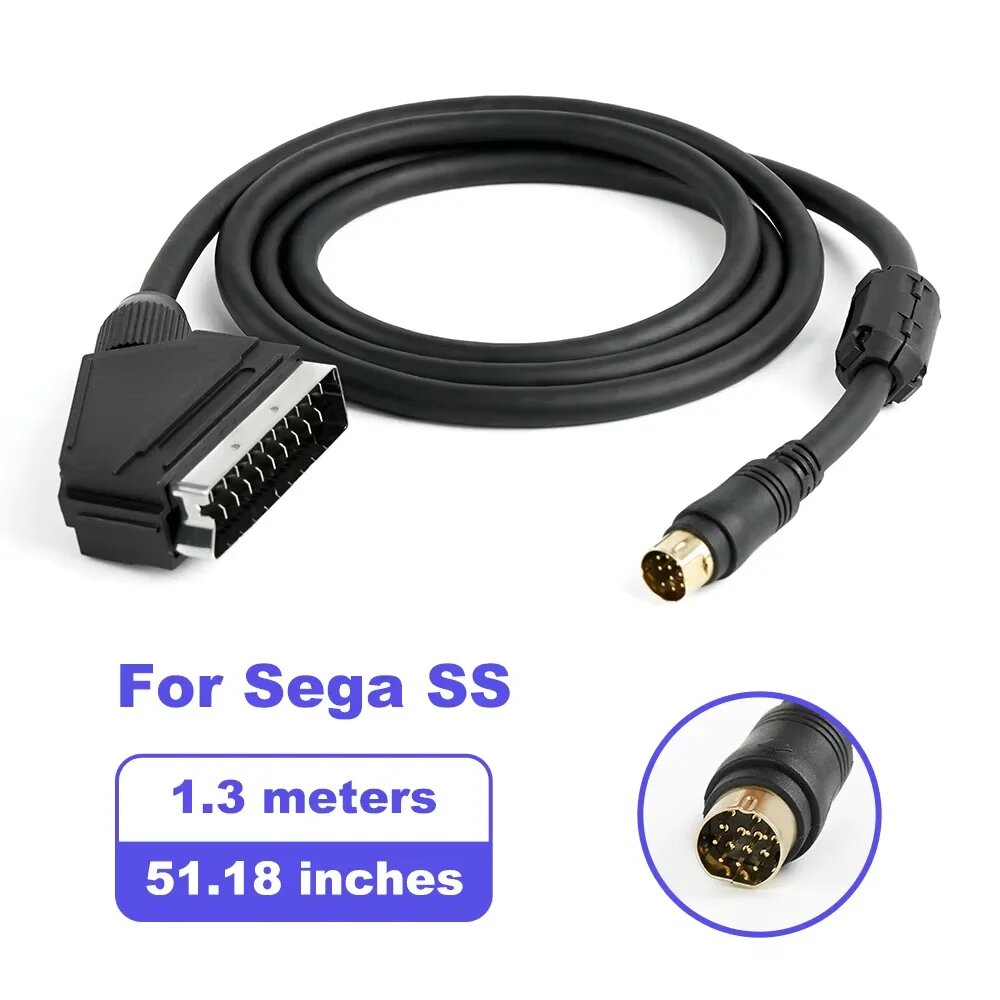 RetroScaler Композитный видеокабель 1,3 м SYNC RGB Scart для Saturn/MD/Xbox/PS1/PS2 For Saturn