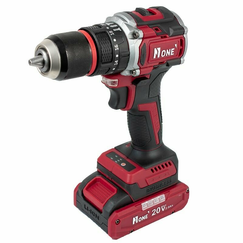 Дрель акк. ударная бесщ. NUMBER ONE CDI 20/2,6-IN-BR(40Hm,20V/2,0Ah,13мм БЗПметал,500-1650об/мин,24акс, кейс) №1