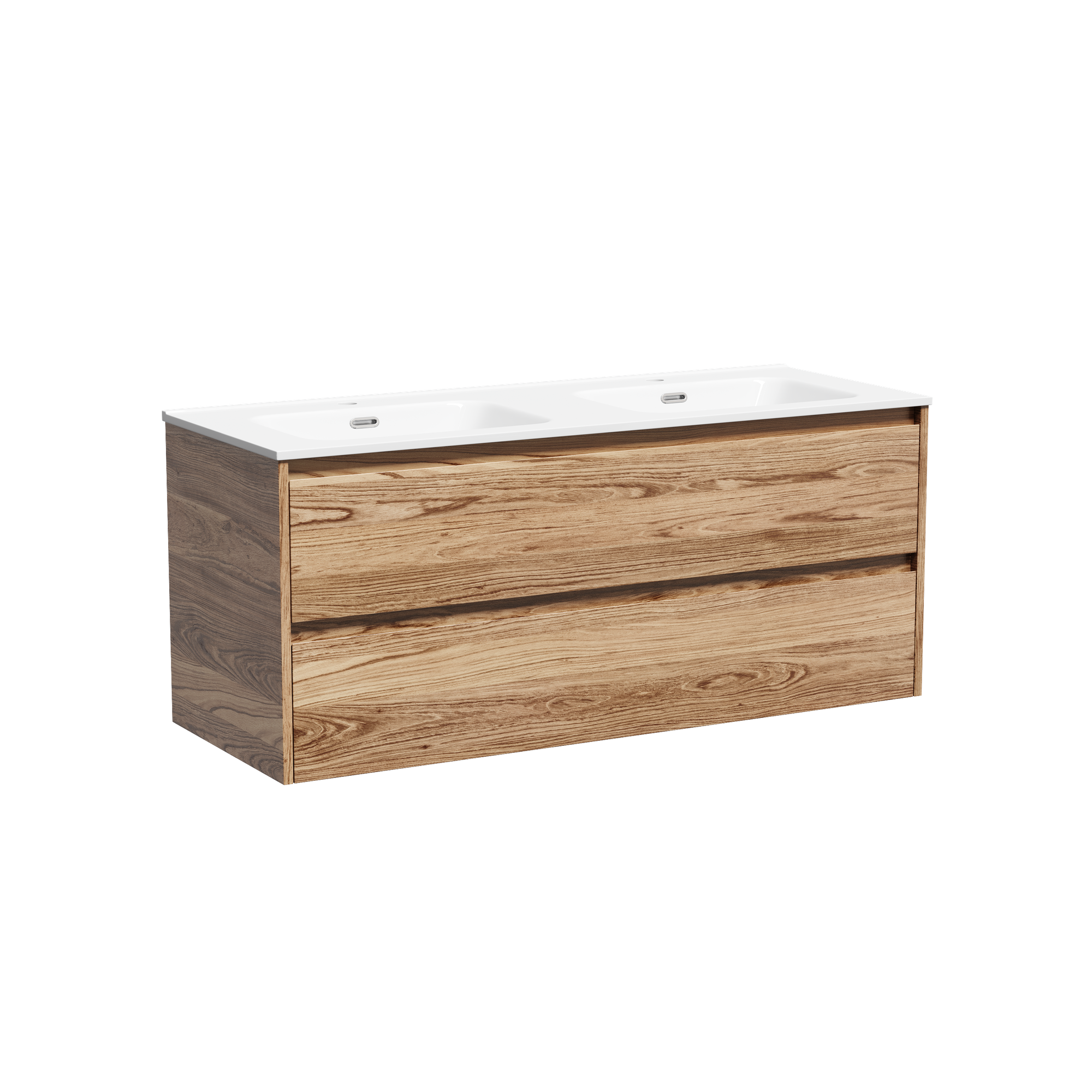 Тумба подвесная SANCOS Libra 1190х450х500, c двумя ящиками оснащенными доводчиками, дуб чарльстон, арт. LB120-2ECH