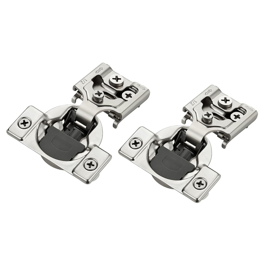 2 шт. скрытые петли для шкафов, глубина установки 11.5 мм, прочный механизм плавного закрытия, быстрый монтаж