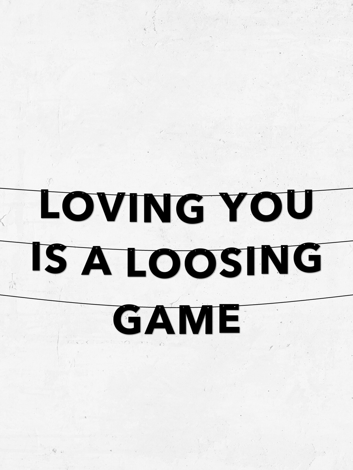 Гирлянда Loving You Is A Losing Game Стильный декор для праздников, фотосессий и интерьера, высота букв 10 см, долговечный материал