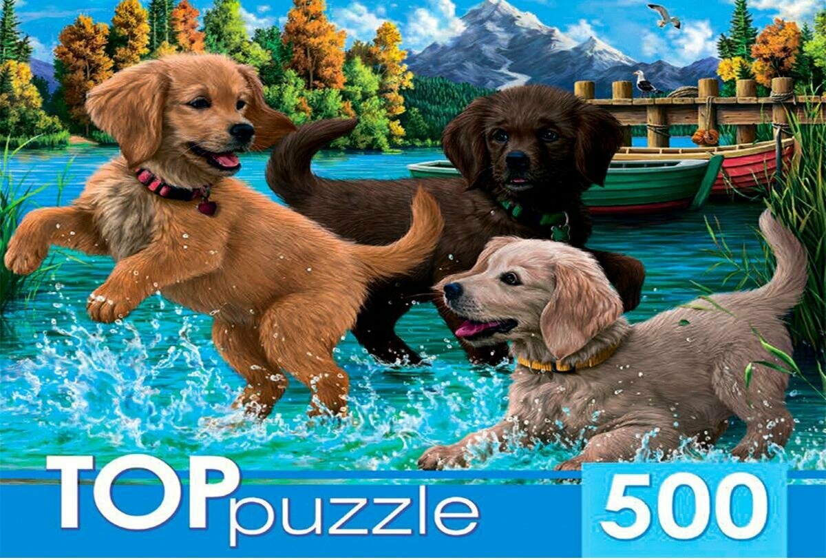 Пазл для взрослых TOP Puzzle 500 деталей: Игривые щенки (уценка)