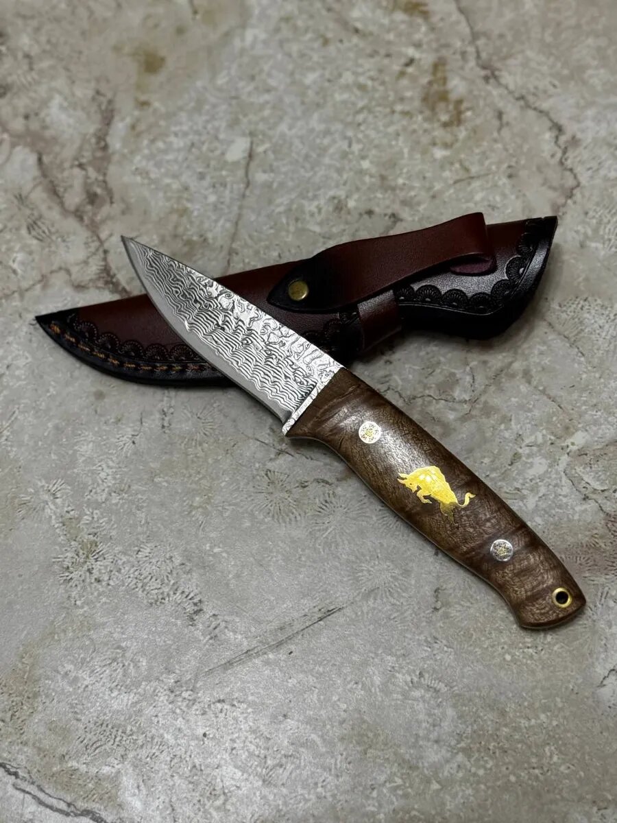 Нож из дамасской стали с ножнами